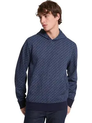 Michael Kors Signature Logo Cotton Blend Hoodie - Blue
