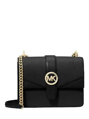 Michael Kors Greenwich Small Saffiano Leather Crossbody Bag - Black
