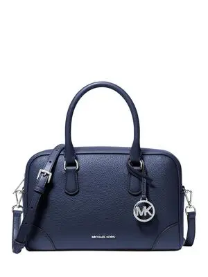 Michael Kors Medium Pebbled Leather Satchel - Blue