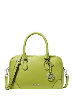 Michael Kors Medium Pebbled Leather Satchel Green