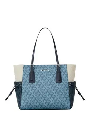Michael Kors Voyager Large Signature Logo Tote Bag - Blue