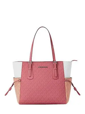 Michael Kors Voyager Large Signature Logo Tote Bag - Pink