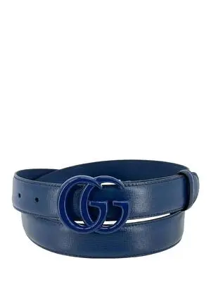 Gucci Wide Interlocking G Buckle Belt Blue