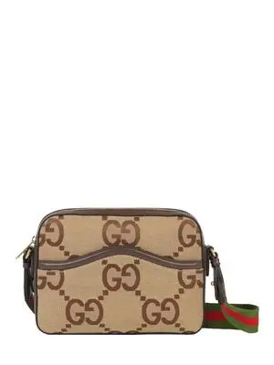 Gucci Messenger Bag With Jumbo Gg - Camel/ebony