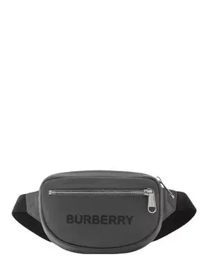 Burberry Logo Print Nylon Belt Bag - Grey