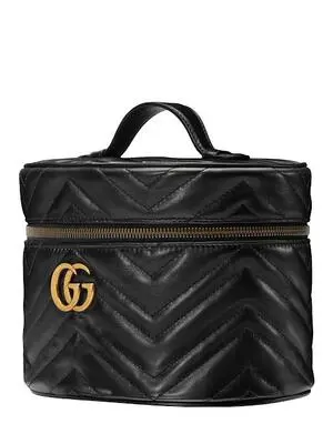 Gucci Gg Marmont Cosmetic Case Small Matelasse Chevron - Black