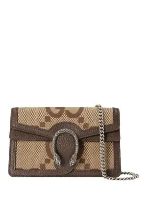 Gucci Dionysus Super Mini Jumbo Gg Shoulder Bag - Camel/ebony