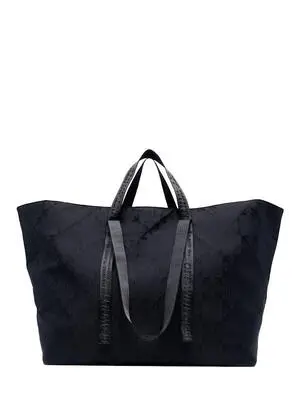 Off-White Monogram Embroidered Logo Tote Bag - Black