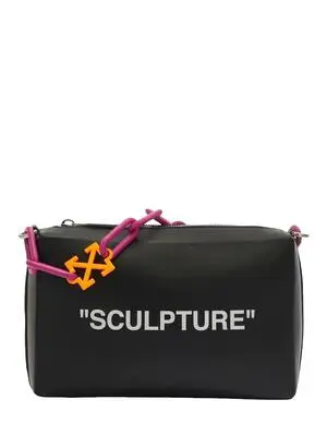 Off-White Block Pouch Quote Clutch - Black
