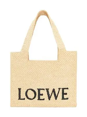 Loewe Medium Raffia Front Tote - Natural