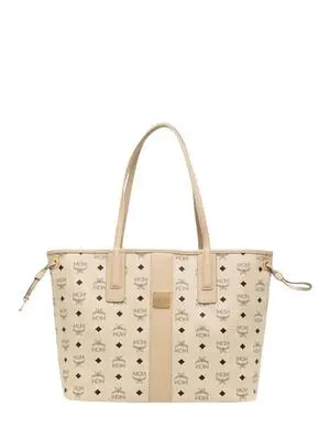 Mcm Liz Vi Medium Shopper - Beige/black