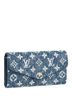 LOUIS VUITTON Sarah Wallet Denim Jacquard - Navy Blue