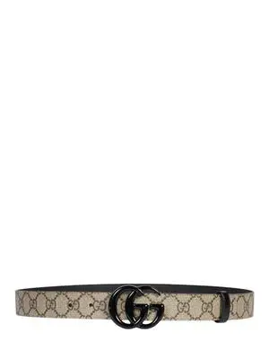 Gucci Gg Marmont Thin Belt Gg Supreme - Beige/ebony