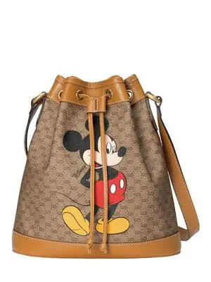 Gucci X Disney Mini Gg Supreme Mickey Mouse Bucket Bag - Beige