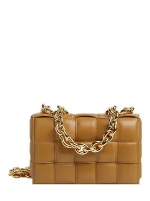 BOTTEGA VENETA Chain Cassette Padded Intreccio Shoulder Bag