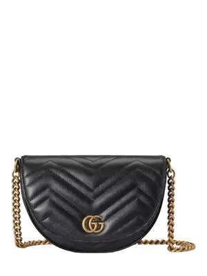 Gucci Gg Marmont Matelasse Chain Mini Bag - Black