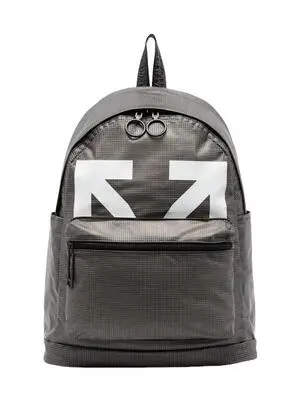 Off-White Logo Print Backpack - Silver