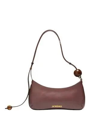 Jacquemus Le Bisou Perle Beaded Shoulder Bag Medium Brown