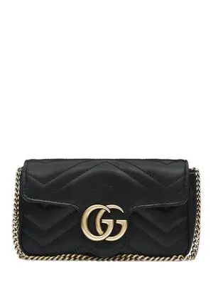 Gucci Gg Marmont Matelassé Super Mini Bag - Black