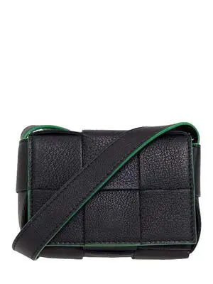 Bottega Veneta Candy Cassette Mini Intreccio Grained Leather - Black