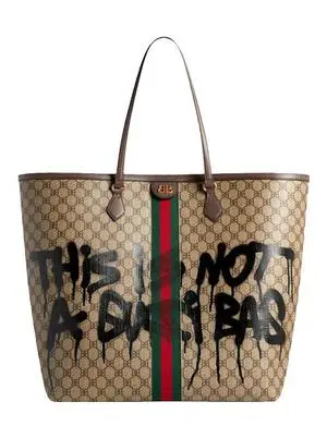 Gucci X Balenciaga The Hacker Project Graffiti Large Tote Bag - Beige