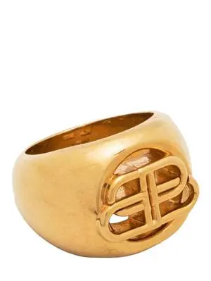 Balenciaga Bb Signet Ring - Gold
