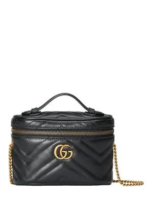 Gucci Gg Marmont Matelasse Mini Top Handle Bag - Black
