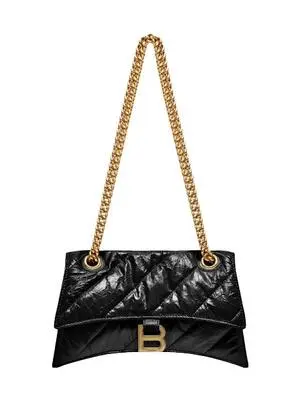 Balenciaga Crush Small Chain Bag Quilted - Black