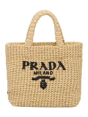 PRADA Small Raffia Tote Bag