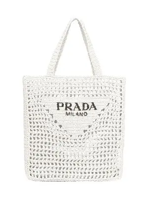 Prada Raffia Tote Bag - White