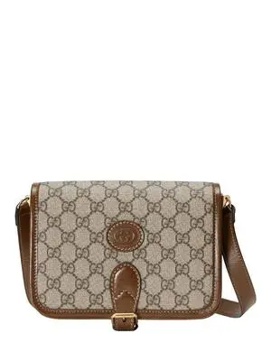 Gucci Mini Shoulder Bag With Interlocking G - Beige/ebony