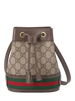 Gucci Ophidia Bucket Bag Gg Supreme Mini - Beige/ebony