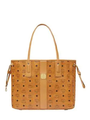 Mcm Reversible Liz Shopper Medium - Cognac