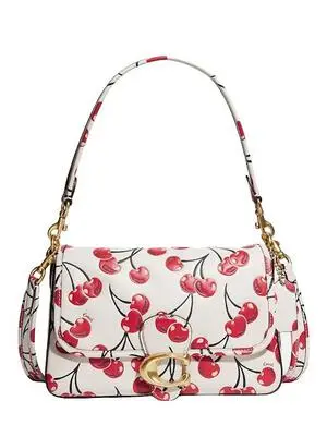 COACH® Soft Tabby Shoulder Bag With Cherry Print - Chalk