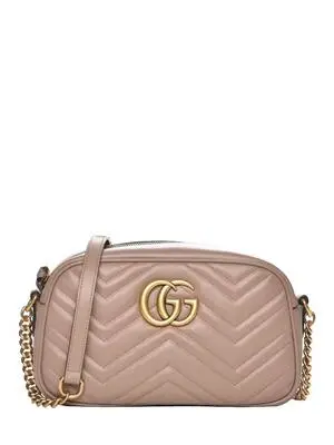 Gucci Gg Marmont Camera Bag Matelasse Small - Dusty Pink