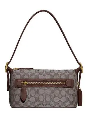 COACH Demi Bag In Signature Jacquard - Brass/oak Maple