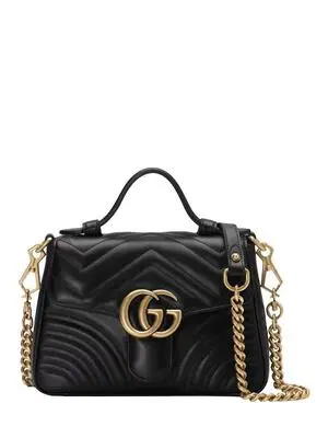 Gucci Gg Marmont Top Handle Mini Bag - Black