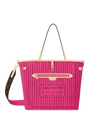 LOUIS VUITTON Neverfull Bandouliere Mm Inside Out - Monogram/rose Pondichery
