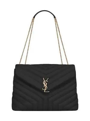 Saint Laurent Loulou Medium Matelasse Y Leather Bag - Black