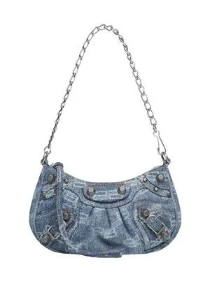 Balenciaga Le Cagole Mini Bag With Chain Bb Monogram - Bleached Denim