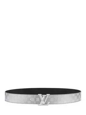 LOUIS VUITTON Pyramide Glitter 40mm Reversible Belt - Silver/black