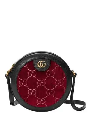 GUCCI Round GG Velvet Shoulder Bag