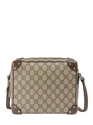 Gucci Logo Print Shoulder Bag - Beige/ebony