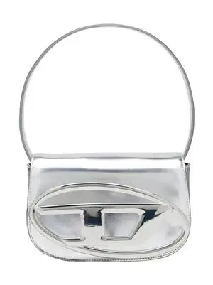 DIESEL 1dr Shoulder Bag Mirrored Leather - Silver