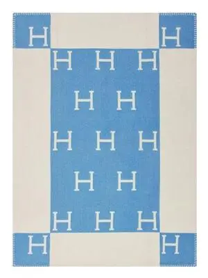 Hermès Avalon Baby Blanket - Bleu Genievre/blanc