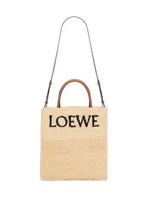 Loewe Standard A4 Raffia Tote Bag - Natural/black