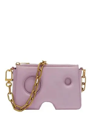 Off-White Burrow Leather Shoulder Bag - Lilac