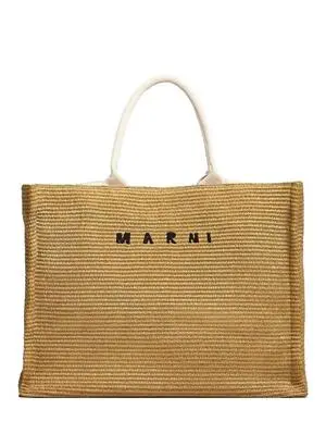Marni Large Raffia Effect Tote Bag - Naturale