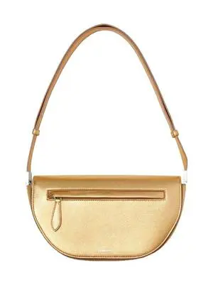 Burberry Small Metallic Leather Olympia Shoulder Bag - Gold