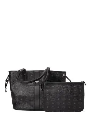 Mcm Reversible Liz Shopper Visetos Medium - Black